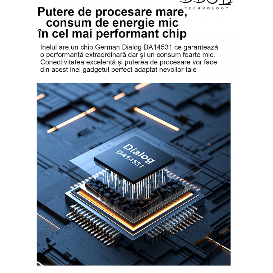 Inel smart ring inteligent, ultra-usor, somn, pasi, ritm cardiac ...