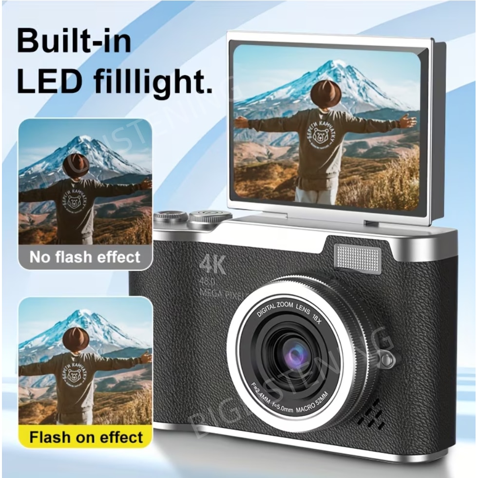 Camera foto digitala 4K, Aparat foto digital pentru copii, display LCD ...