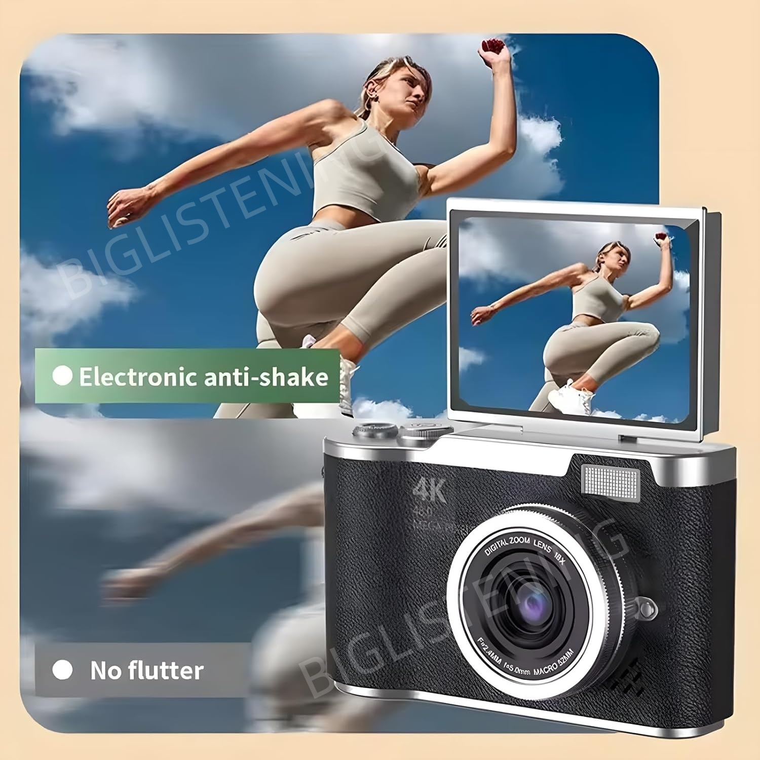 Camera foto digitala 4K, Aparat foto digital pentru copii, display LCD ...