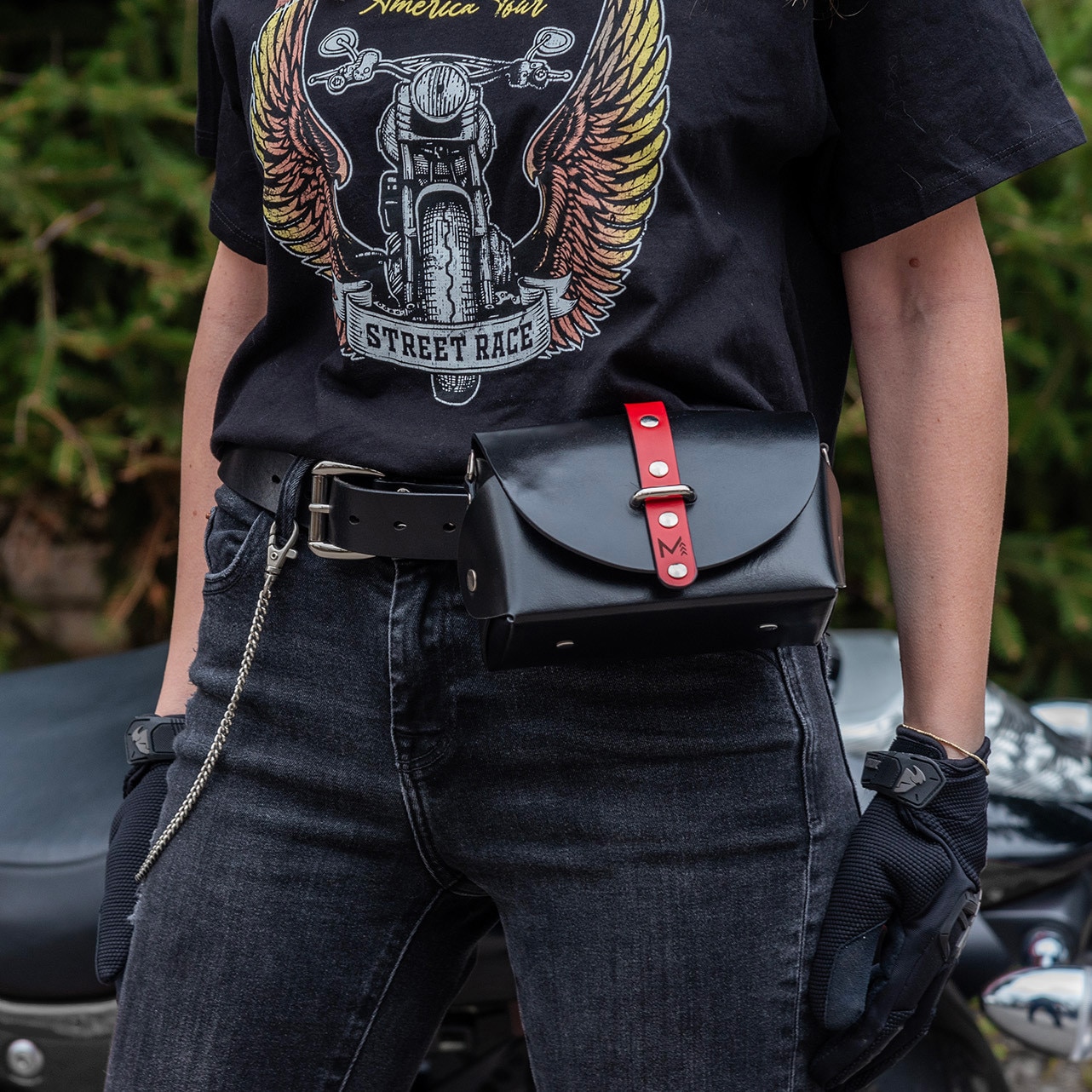 Geanta dama MOTORISTA Piele de vaca, Piele naturala, Negru - eMAG.ro