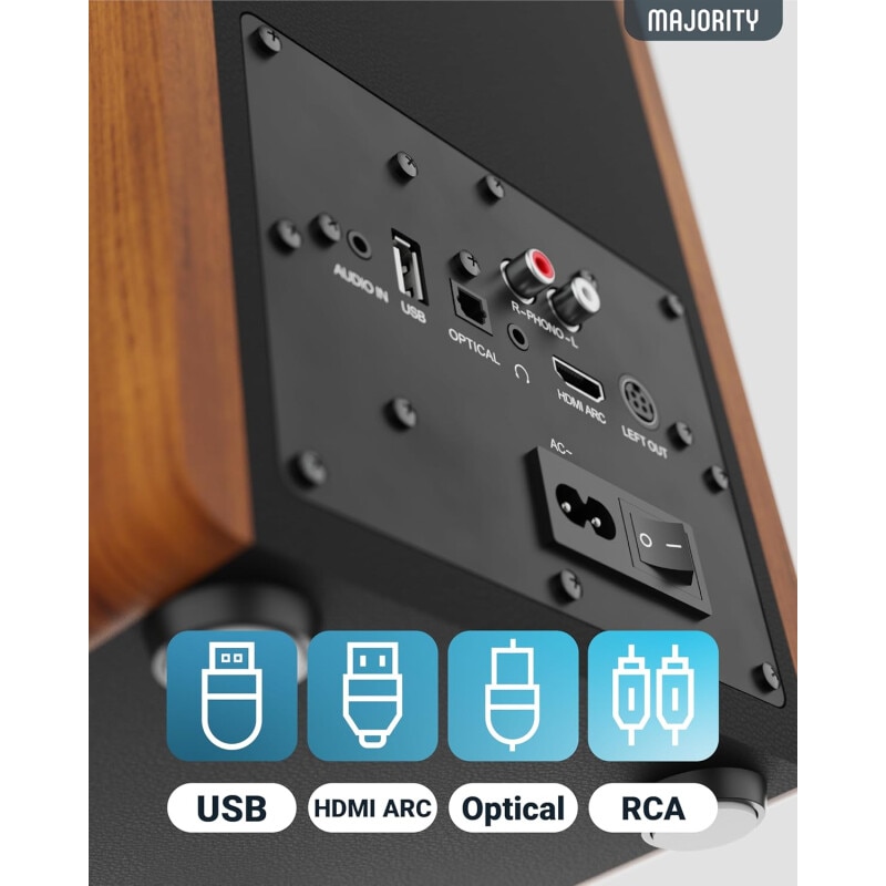 Boxe PC active 2.0, Majority, D100, Bluetooth, HiFi amplificate cu ...