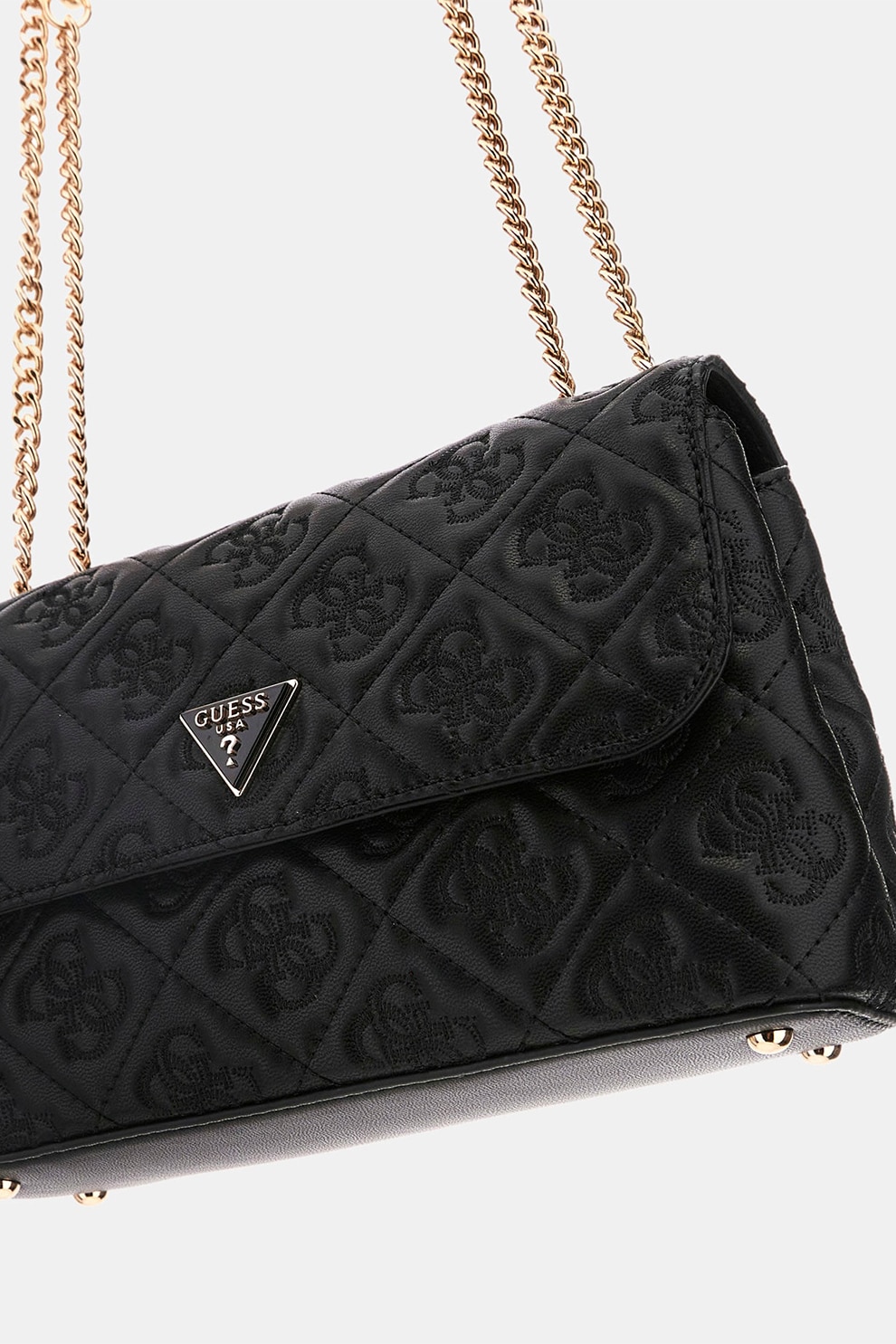 GUESS, Geanta crossbody cu logo brodat, Negru - eMAG.ro