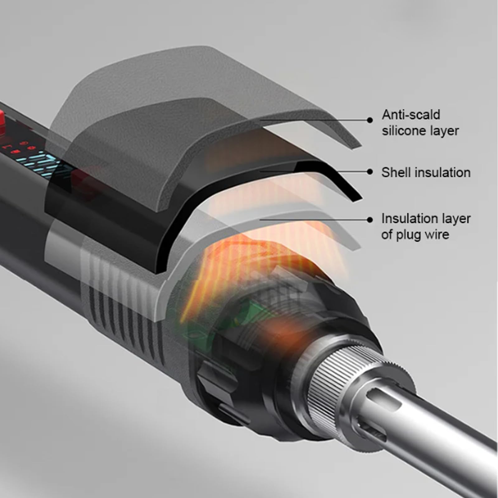 Kit pistol de lipit, display LED, 5 capete de lipit, putere 90W ...