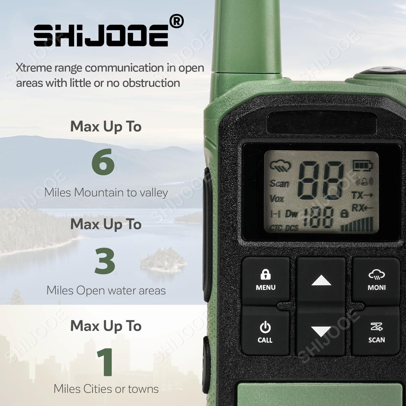Комплект от 2 преносими радиостанции, уоки-токи, SHIJOOE®, 22 честоти, обхват на комуникация до ...