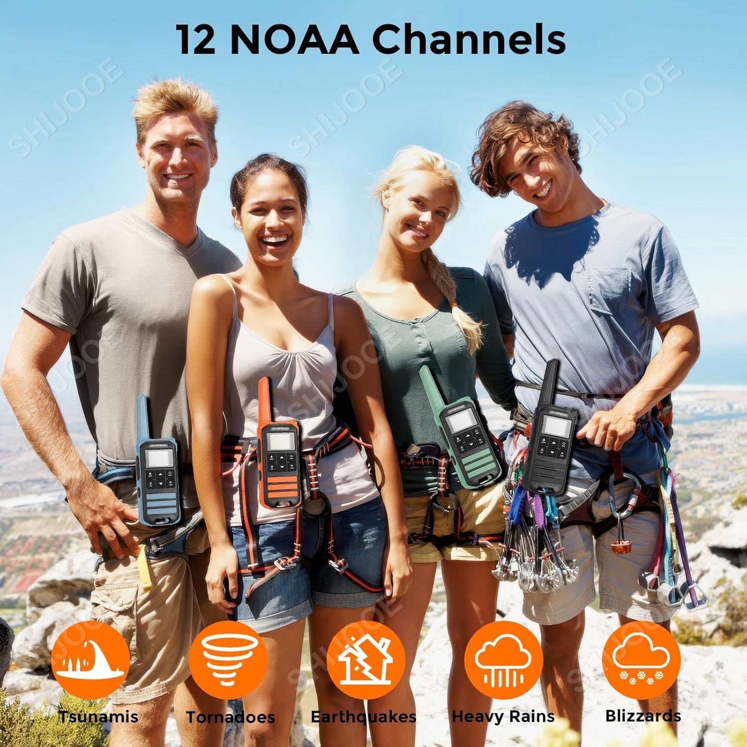 Комплект от 2 преносими радиостанции, уоки-токи, SHIJOOE®, 22 честоти, обхват на комуникация до ...