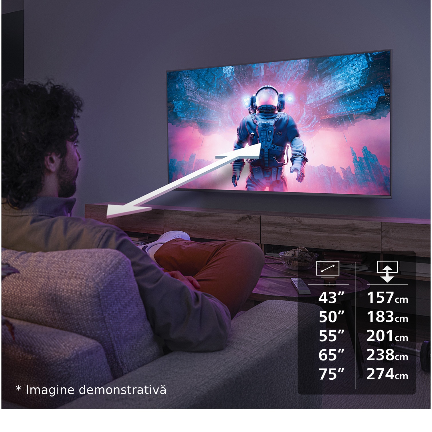 Televizor Philips LED 55PUS7000, 139 cm, Smart TV, 4K Ultra HD, Clasa E ...