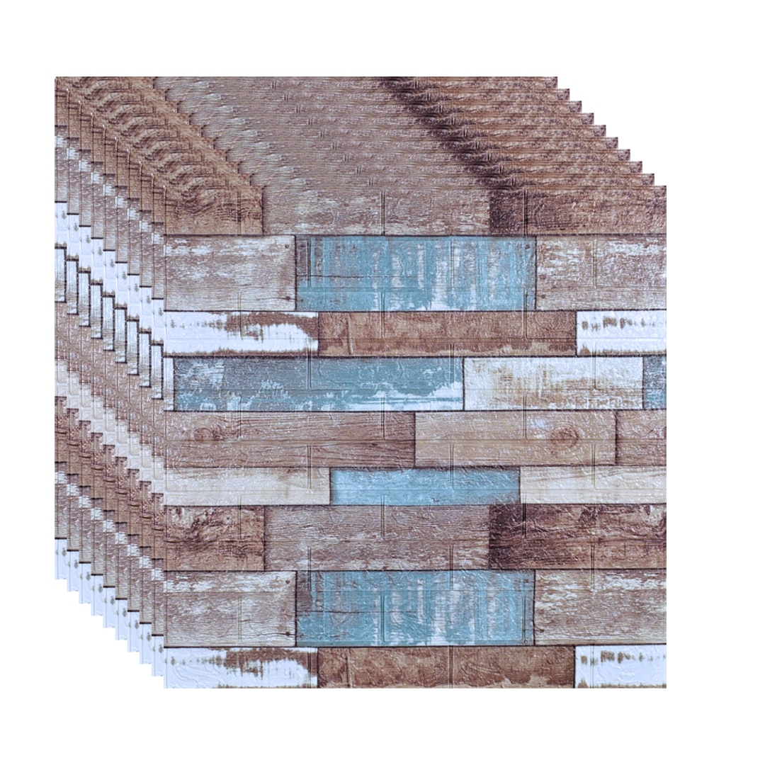 Set 10 Bucati Tapet 3D Autoadeziv®, dimensiuni 70x77, Model Caramida ...