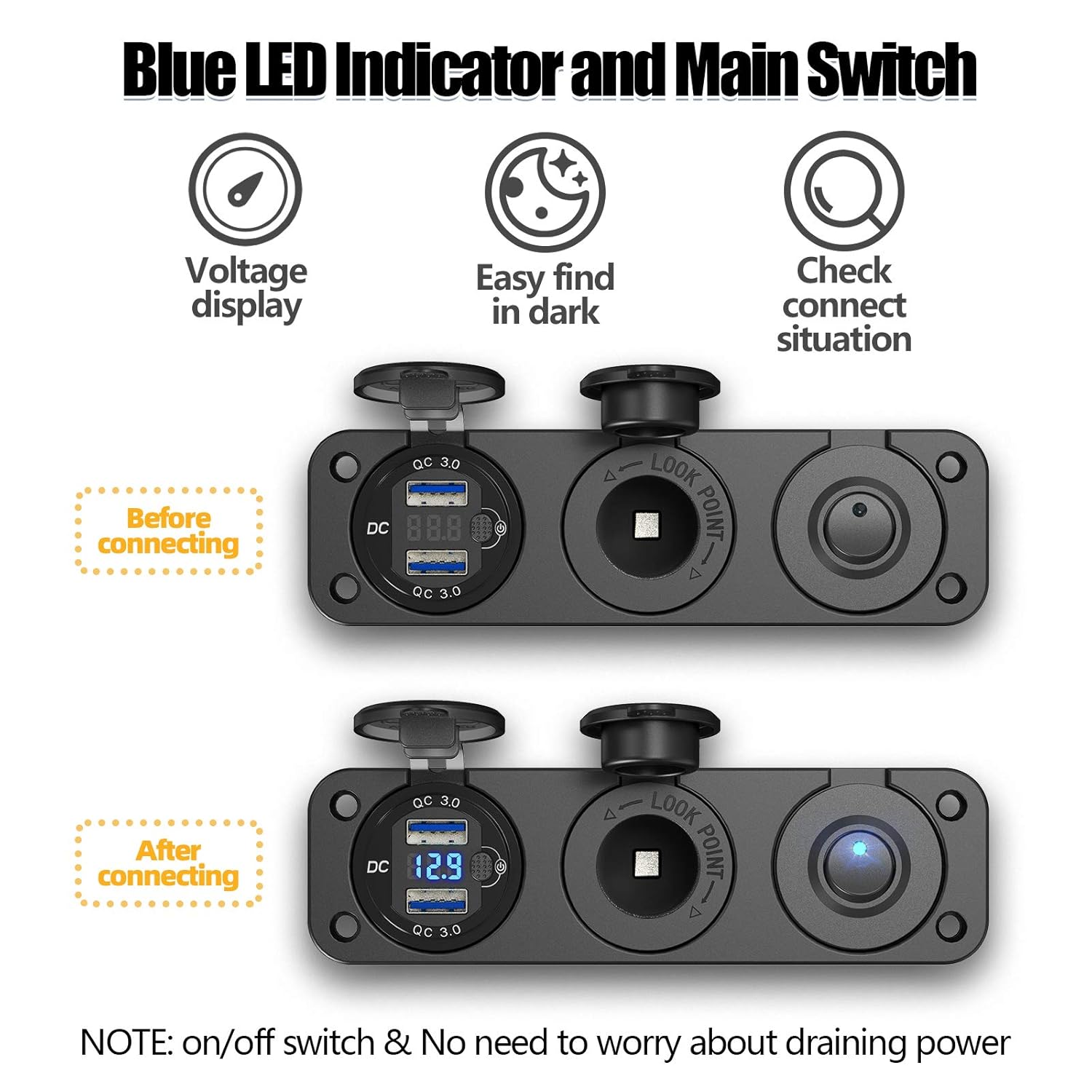 Incarcator auto cu splitter pentru bricheta, incarcare rapida duala 3.0 ...