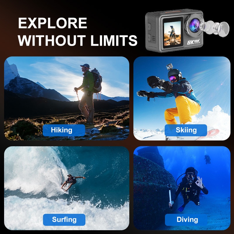 Camera video sport LikeSmart eXtreme Action 8K Ultra HD, Senzor SONY ...