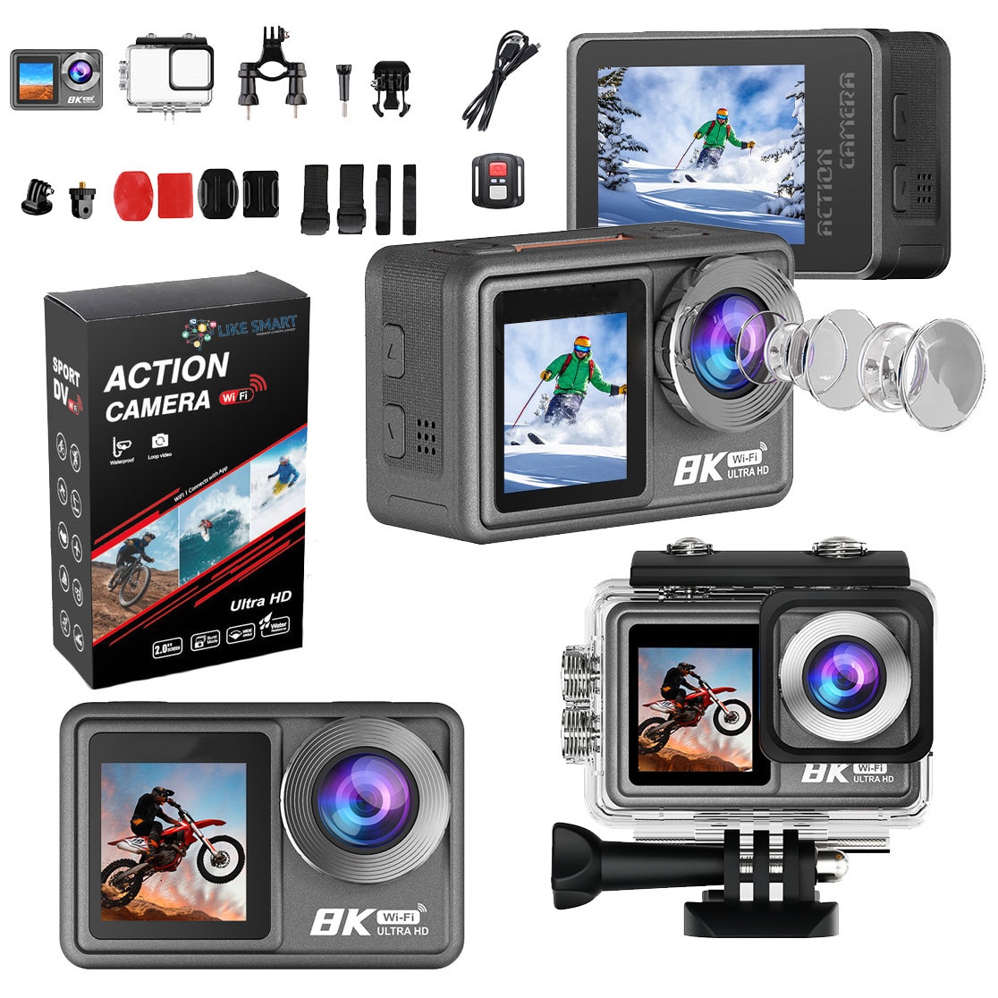 Camera video sport LikeSmart eXtreme Action 8K Ultra HD, Senzor SONY ...