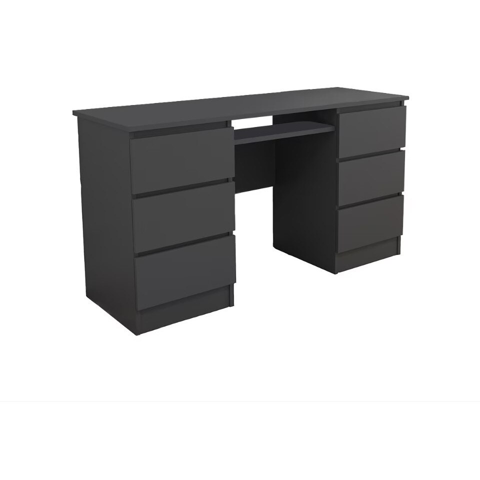 Birou Atelier Denver, dimensiuni 140x50x75 cm, culoare antracit ...