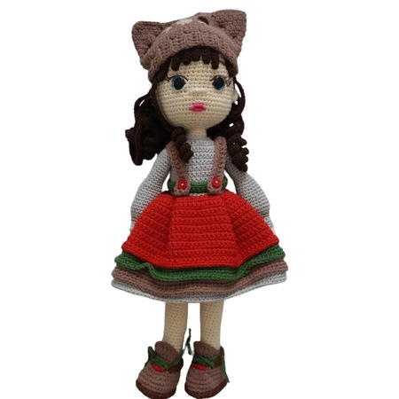 Papusa Ralu, crosetata manual, Amigurumi pentru copii, multicolor, 35 ...