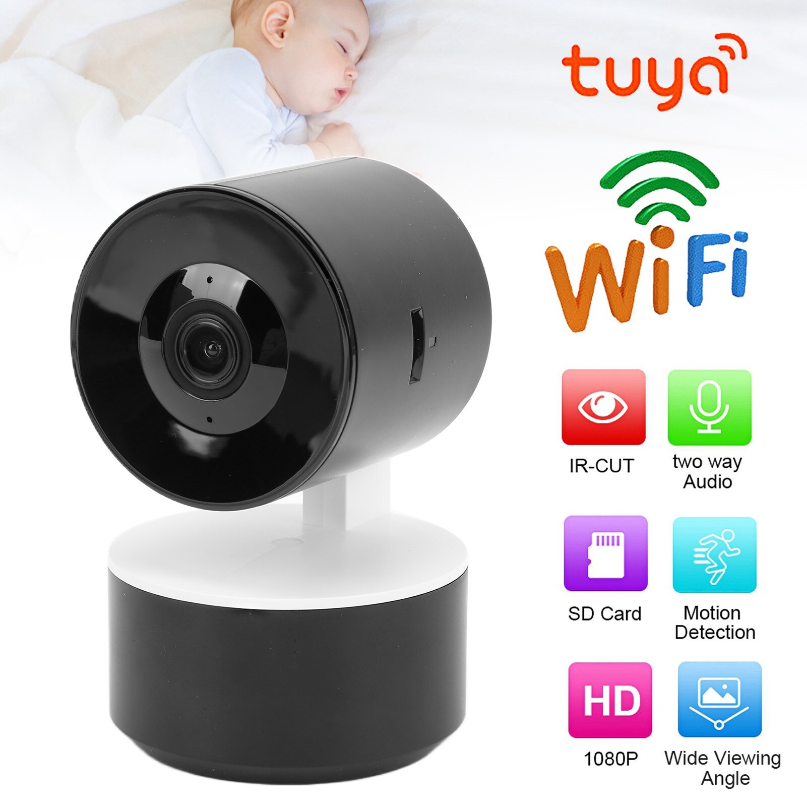 Camera de supraveghere WiFi 2MP, detectie miscare, urmarire automata ...