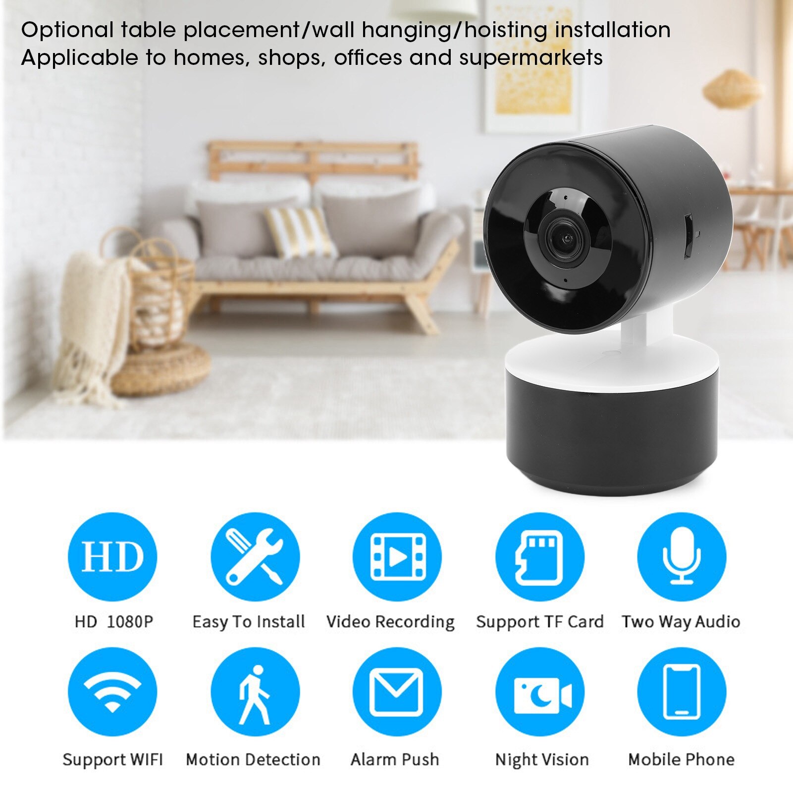 Camera de supraveghere WiFi 2MP, detectie miscare, urmarire automata ...