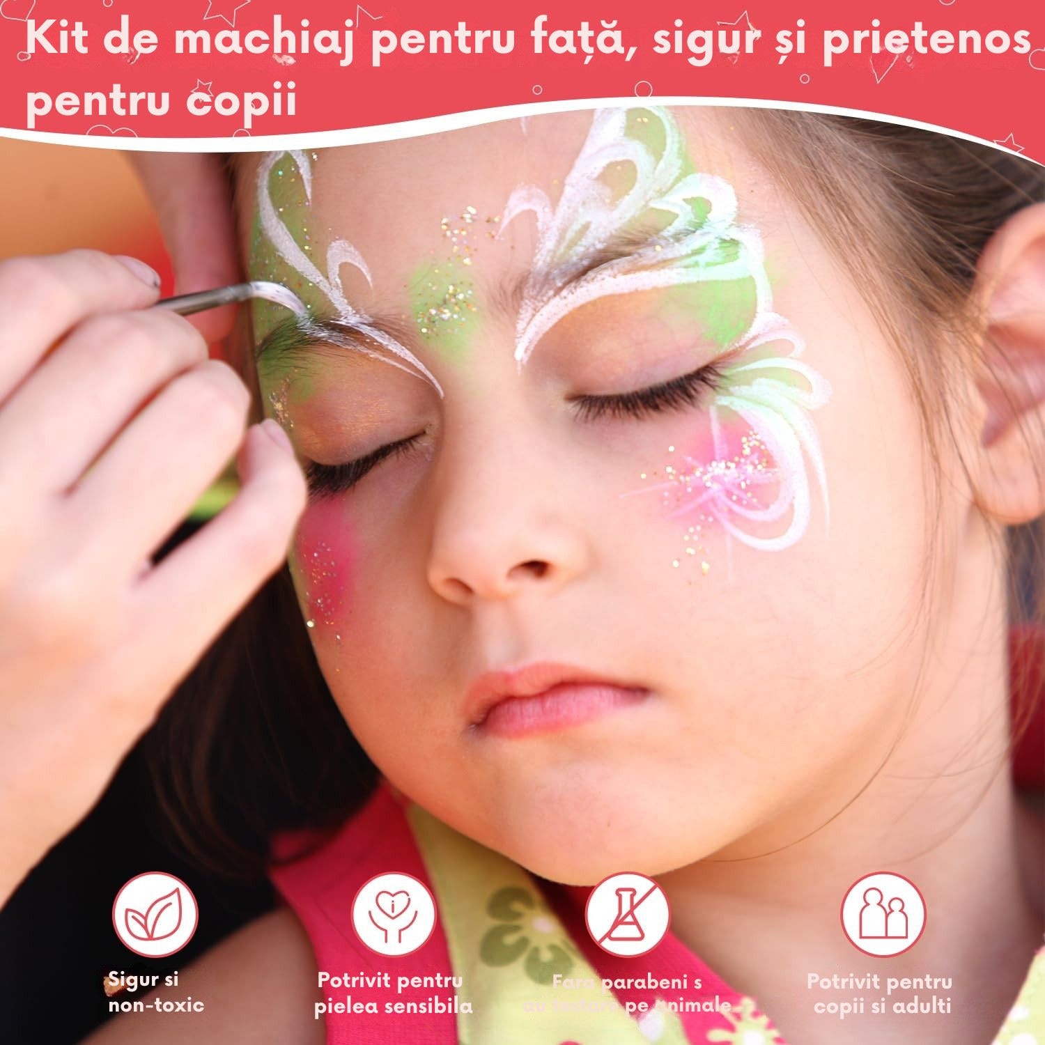 Set profesional Giftry®, pictura pe fata si corp, copii si adulti, 42 ...