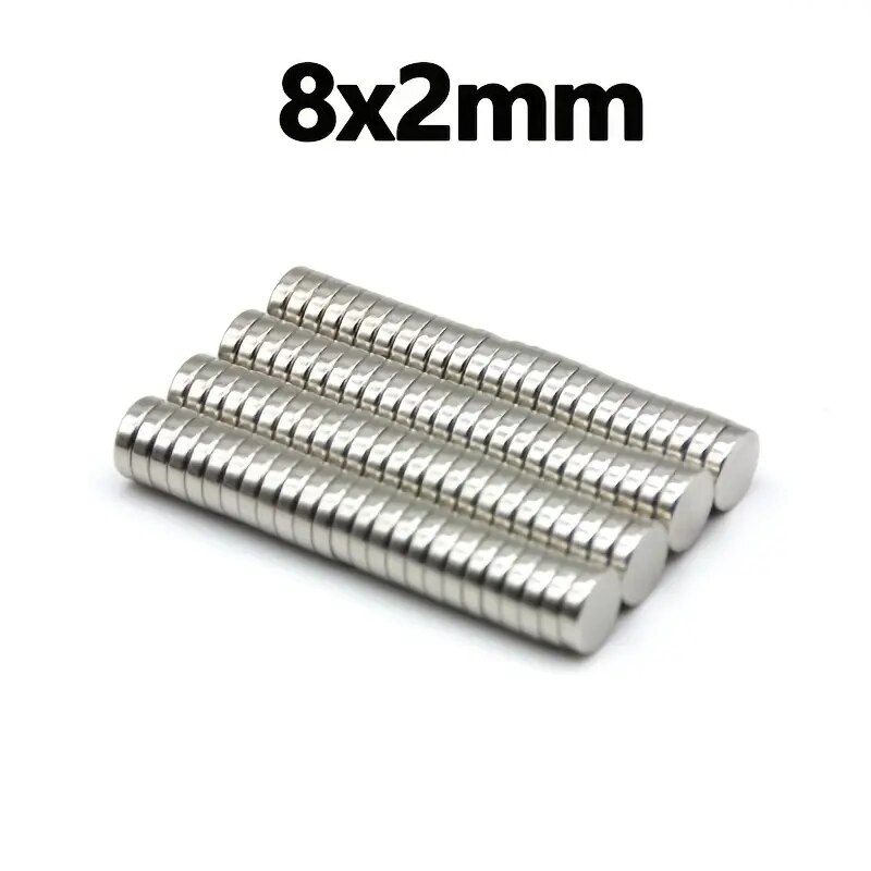 Magnet puternic Neodim 8x2 mm, argintiu - 20 buc - eMAG.ro