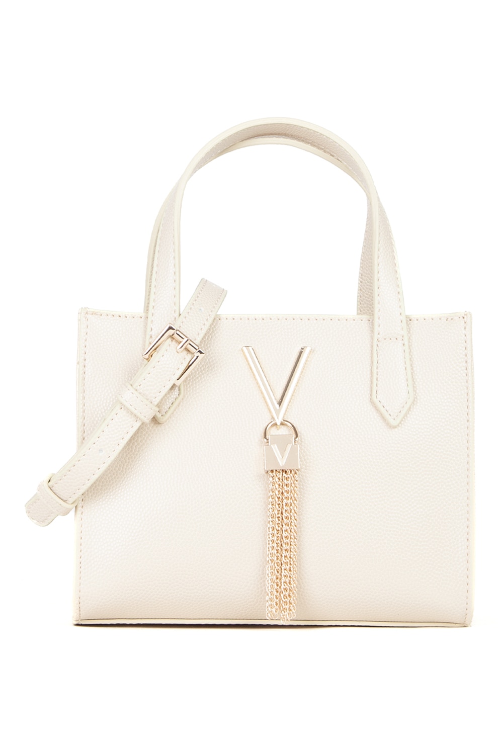 Valentino Bags, Ръчна чанта Divina с допълнителна презрамка, Крем - eMAG.bg