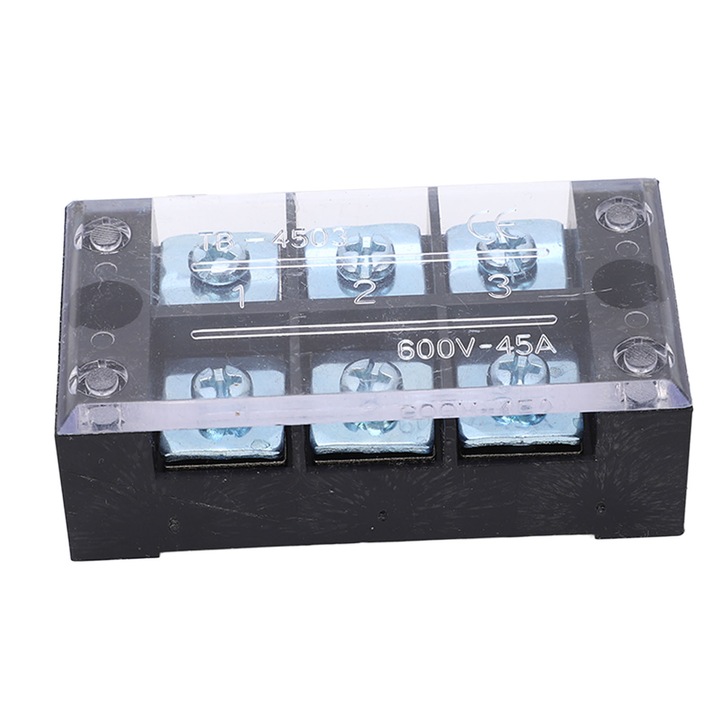 Set 2 bucati Terminal Strip 45A 600V PC Dual Row pentru Sisteme de ...
