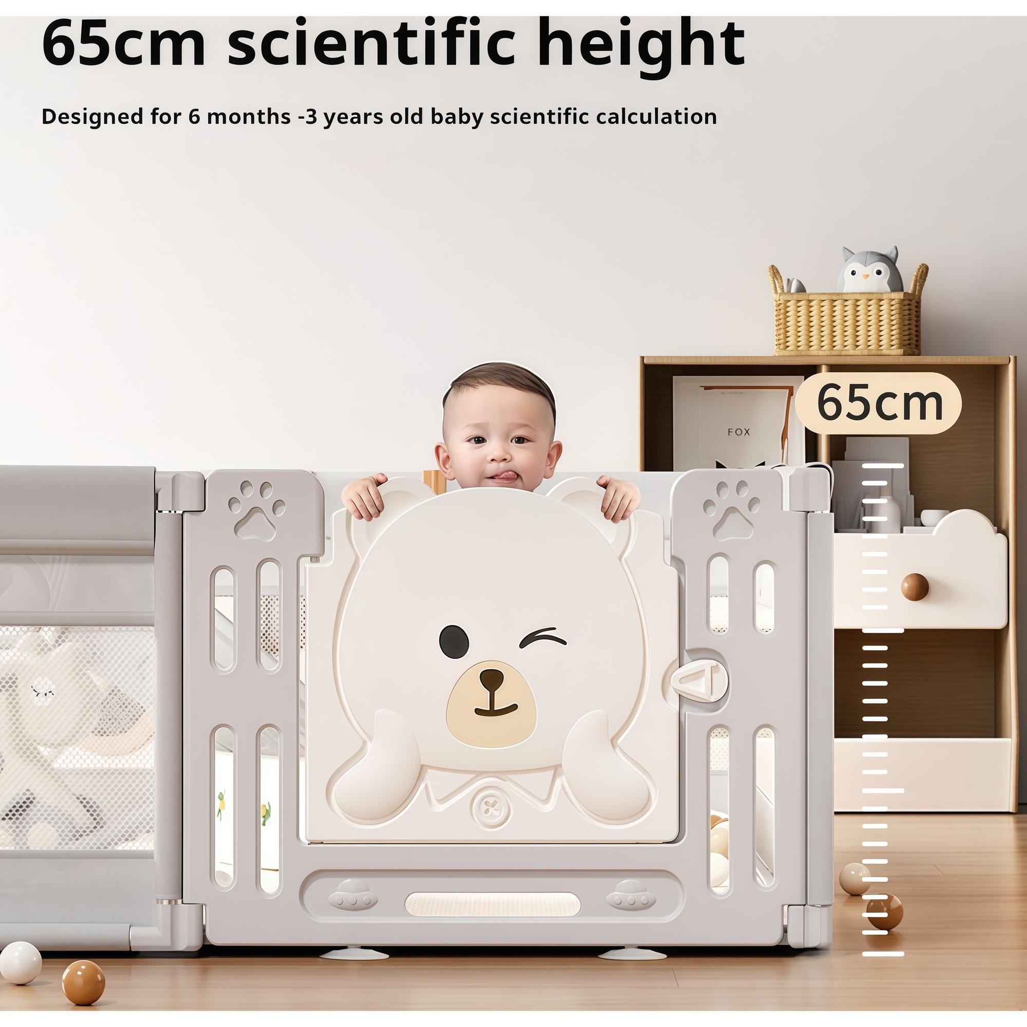 Parc pentru bebelusi si copii mici, zona de joaca sigura, cu usa ...