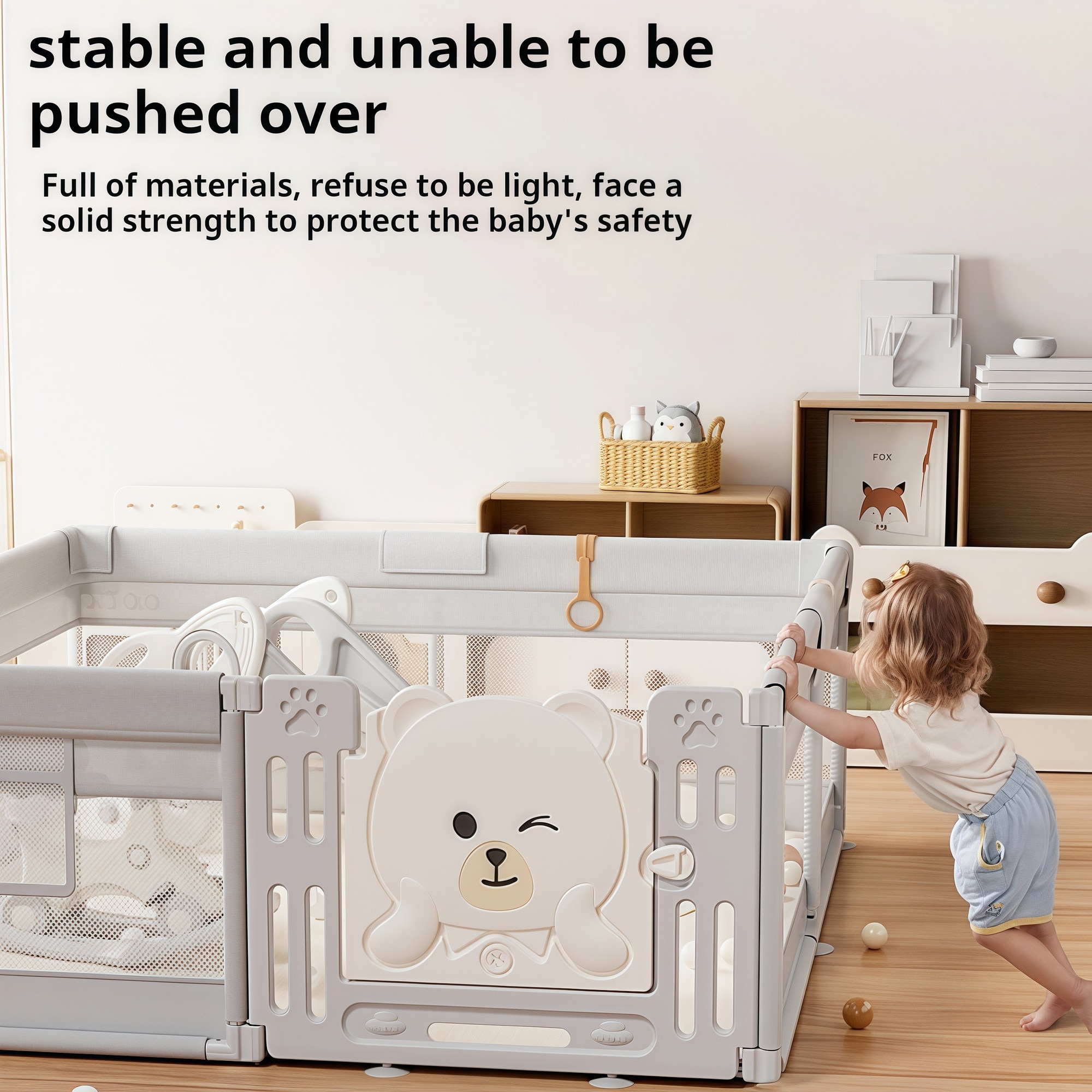 Parc pentru bebelusi si copii mici, zona de joaca sigura, cu usa ...