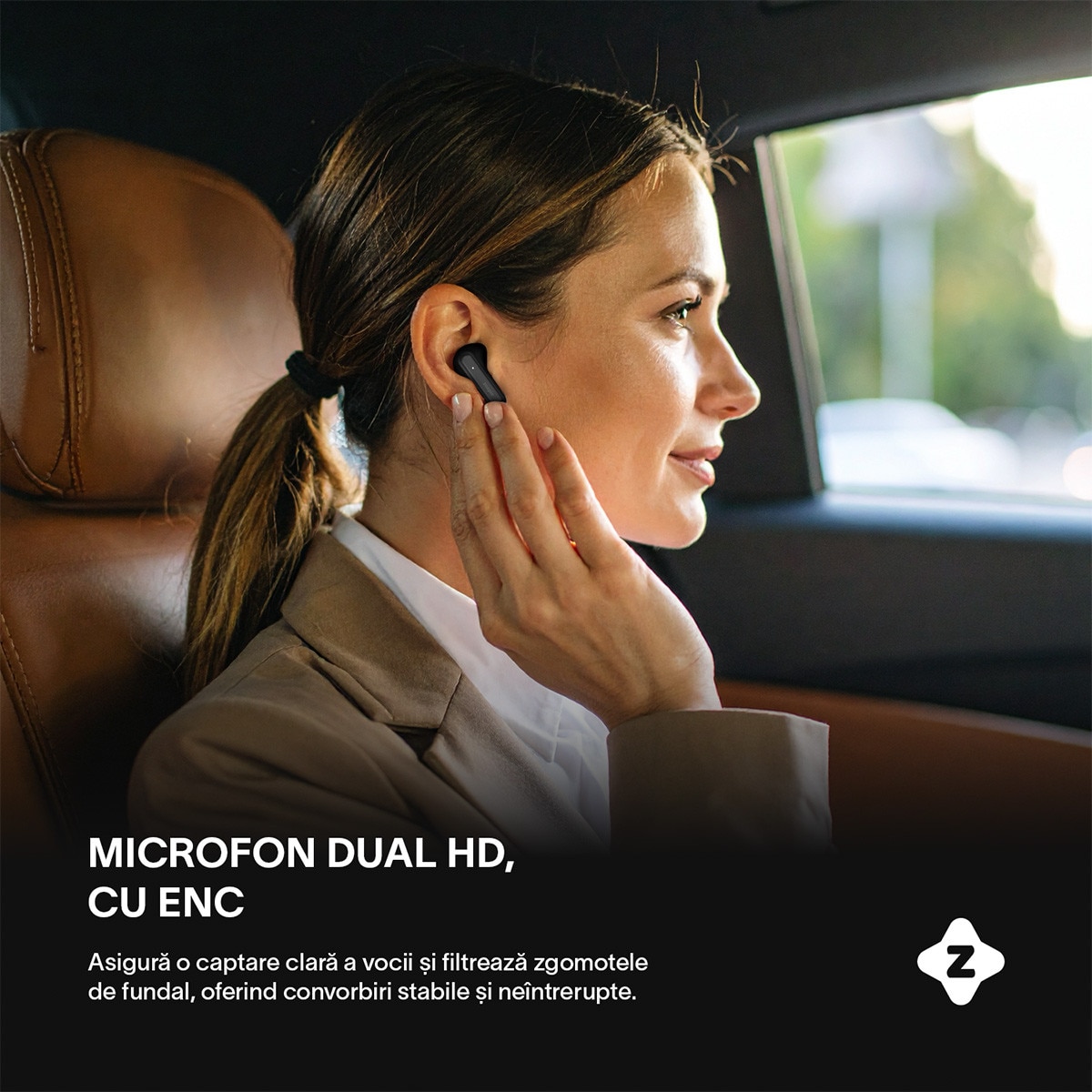 Casti wireless cu noise cancelling, Zoopie®, ANC & ENC, Casti Bluetooth ...