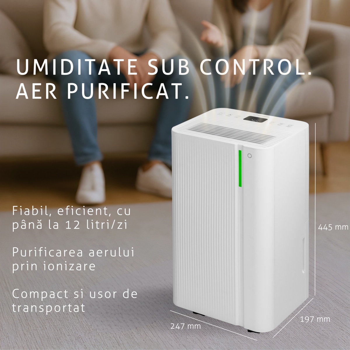 Dezumidificator Turbionaire LEVI 12 ION, 12 l/24h, Purificare prin ...