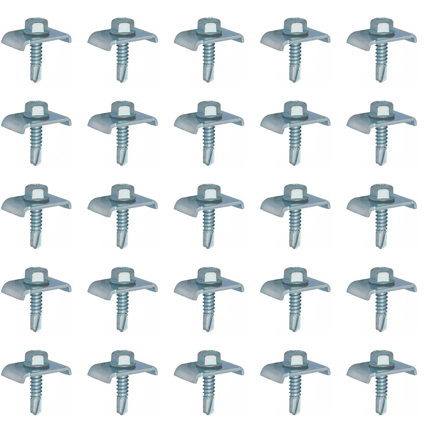 Set 25 cleme prindere panou gard, plasa bordurata, 20x30 mm, zincate ...
