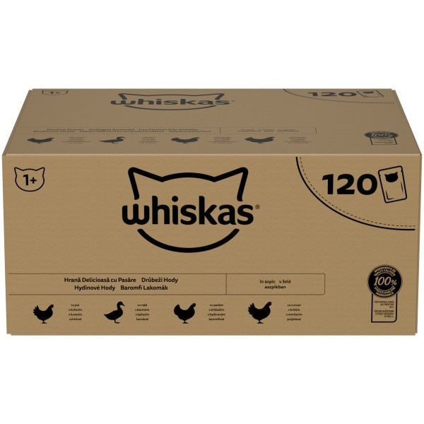 Hrana umeda pentru pisici adulte Whiskas MEGA PACK, selectii carne de ...