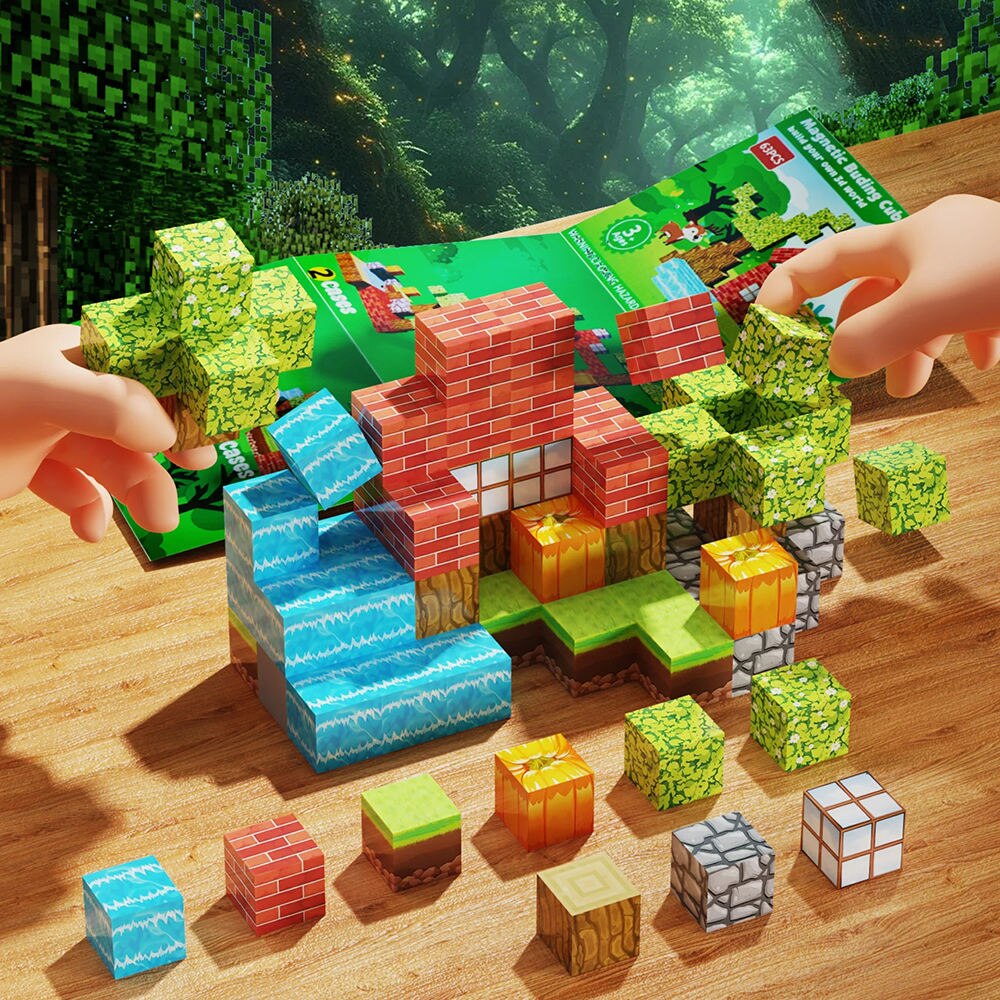 Minecube Интелигентен магнитен конструктор от 64 части, модел 660, lulu ...