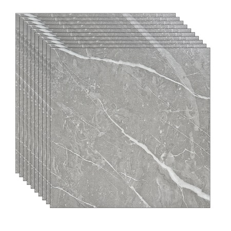 Set 24 placi autoadezive Macvi® pentru podea, stil marmura gri deschis ...