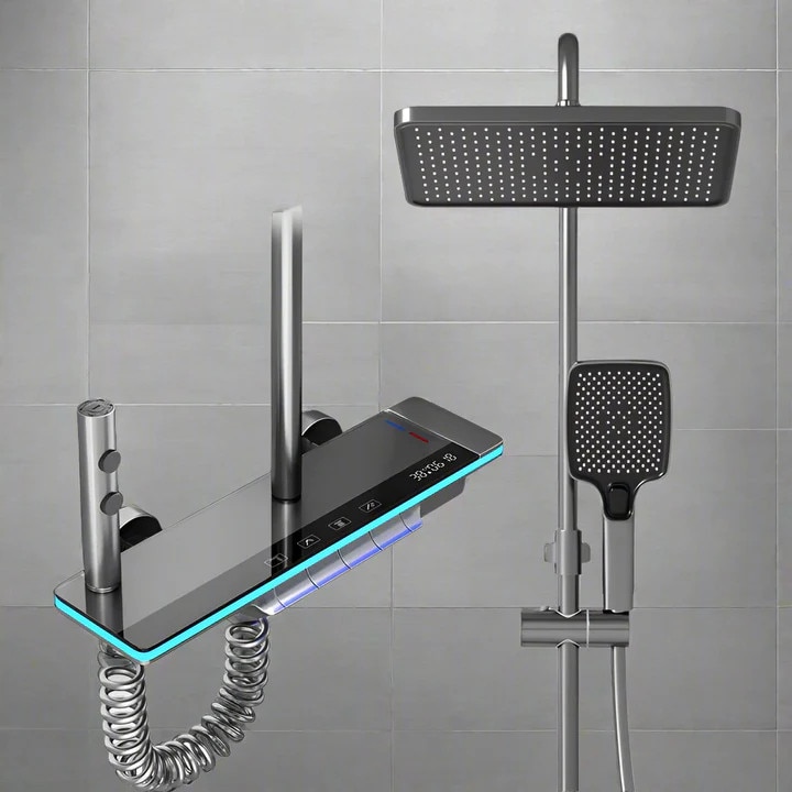 Set de dus cu Iluminare LED si afisaj Digital al Temperaturi, cu ...