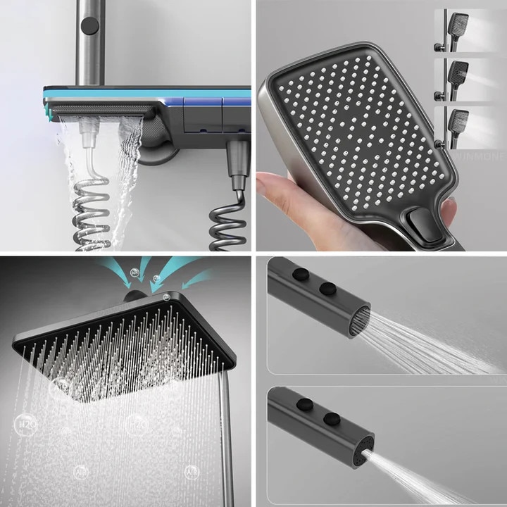 Set de dus cu Iluminare LED si afisaj Digital al Temperaturi, cu ...