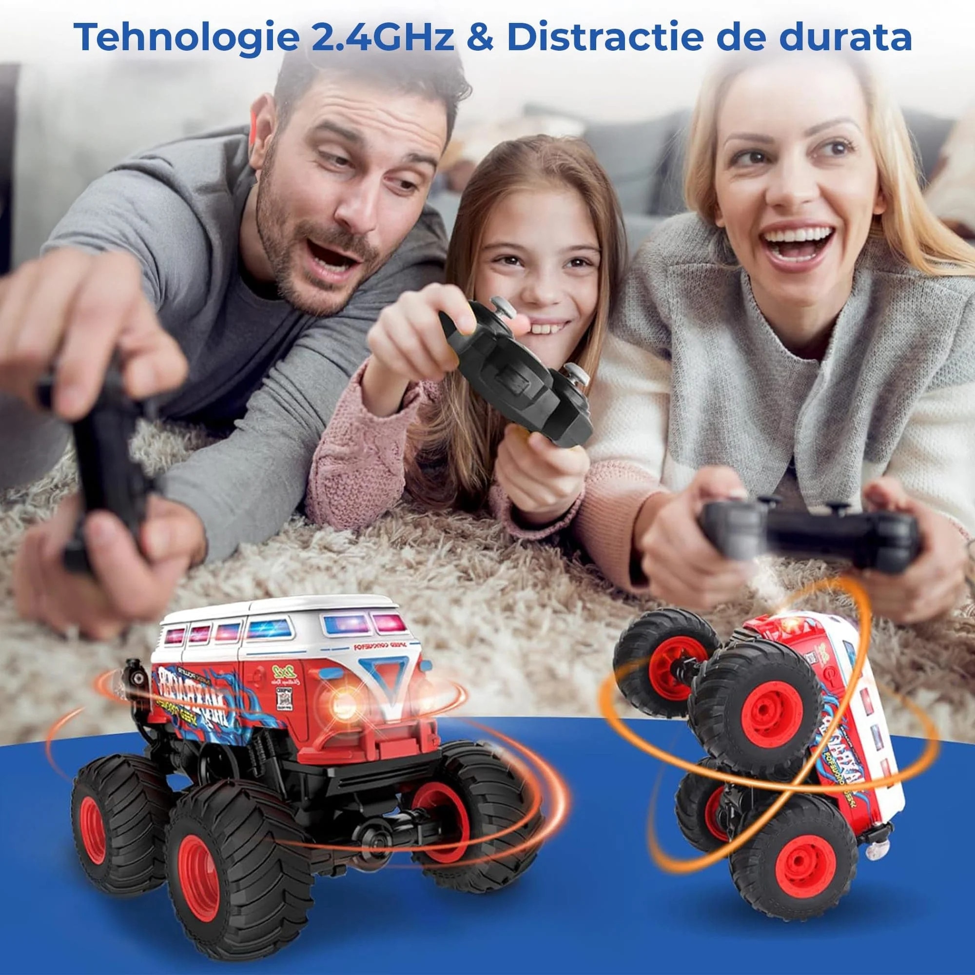 Masina cu Telecomanda Timebox Tip Autobuz Scolar, Scara 1:20, 4x4 ...