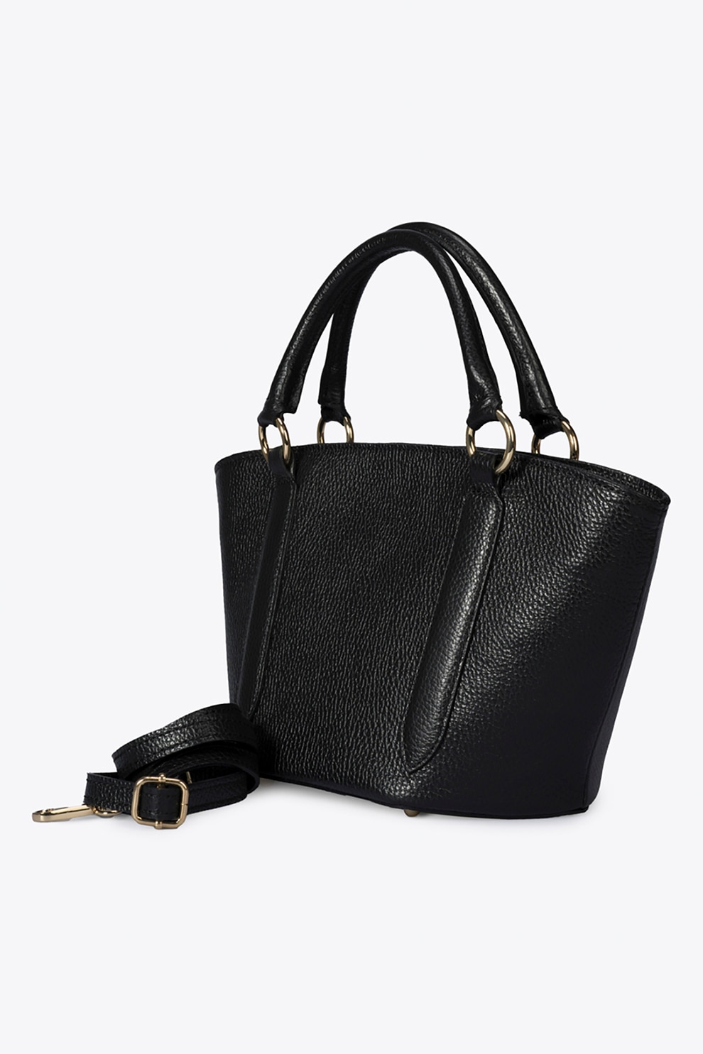 Massimo Castelli, Geanta shopper de piele, Negru - eMAG.ro