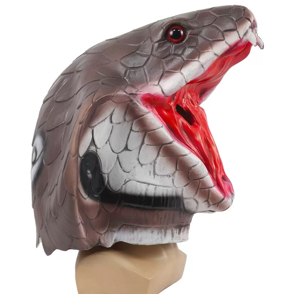 Masca din Cauciuc cu Cap de Sarpe Animal - Accesoriu pentru Halloween ...