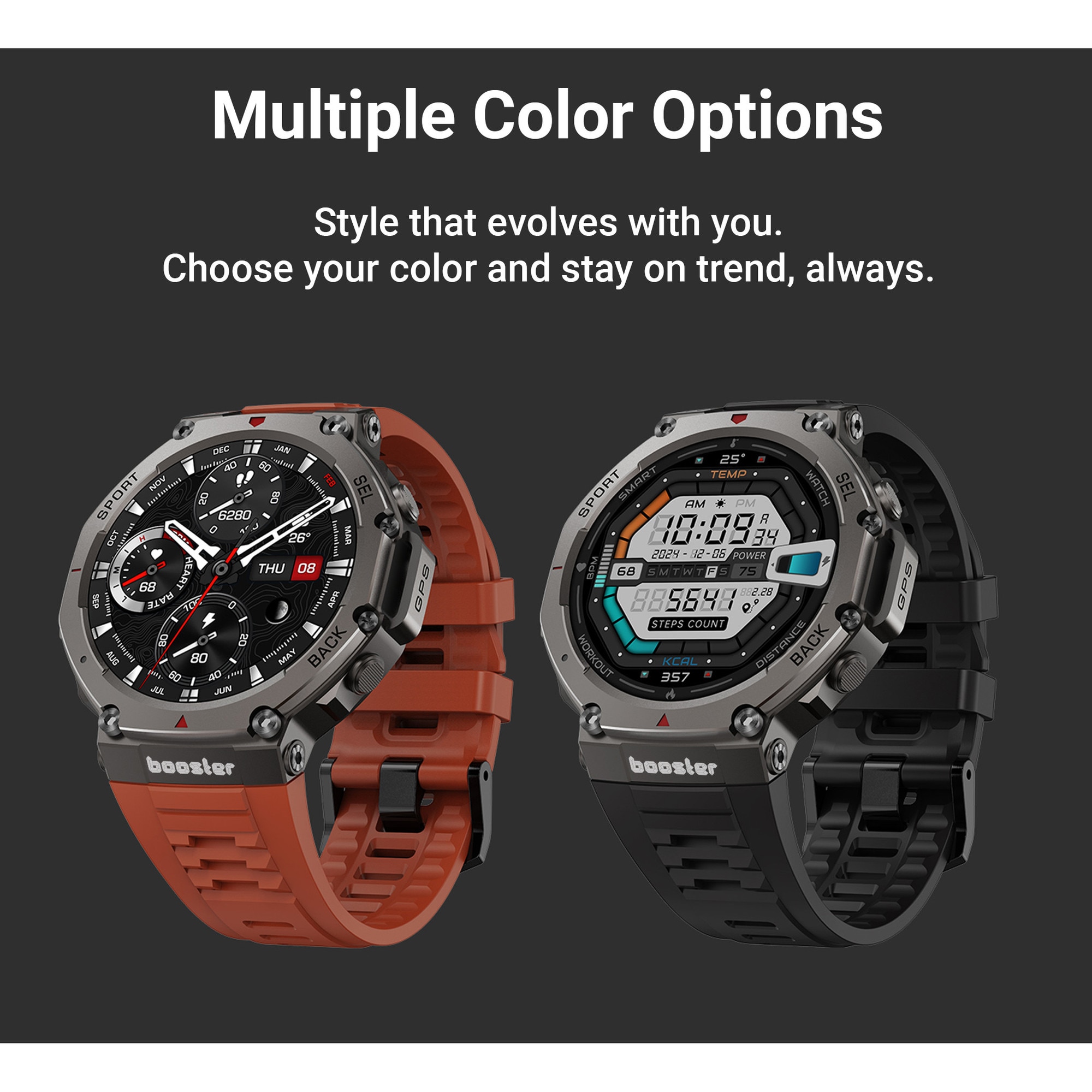 Ceas Smartwatch Booster Military – Rezistent, GPS, Monitorizare Ritm ...