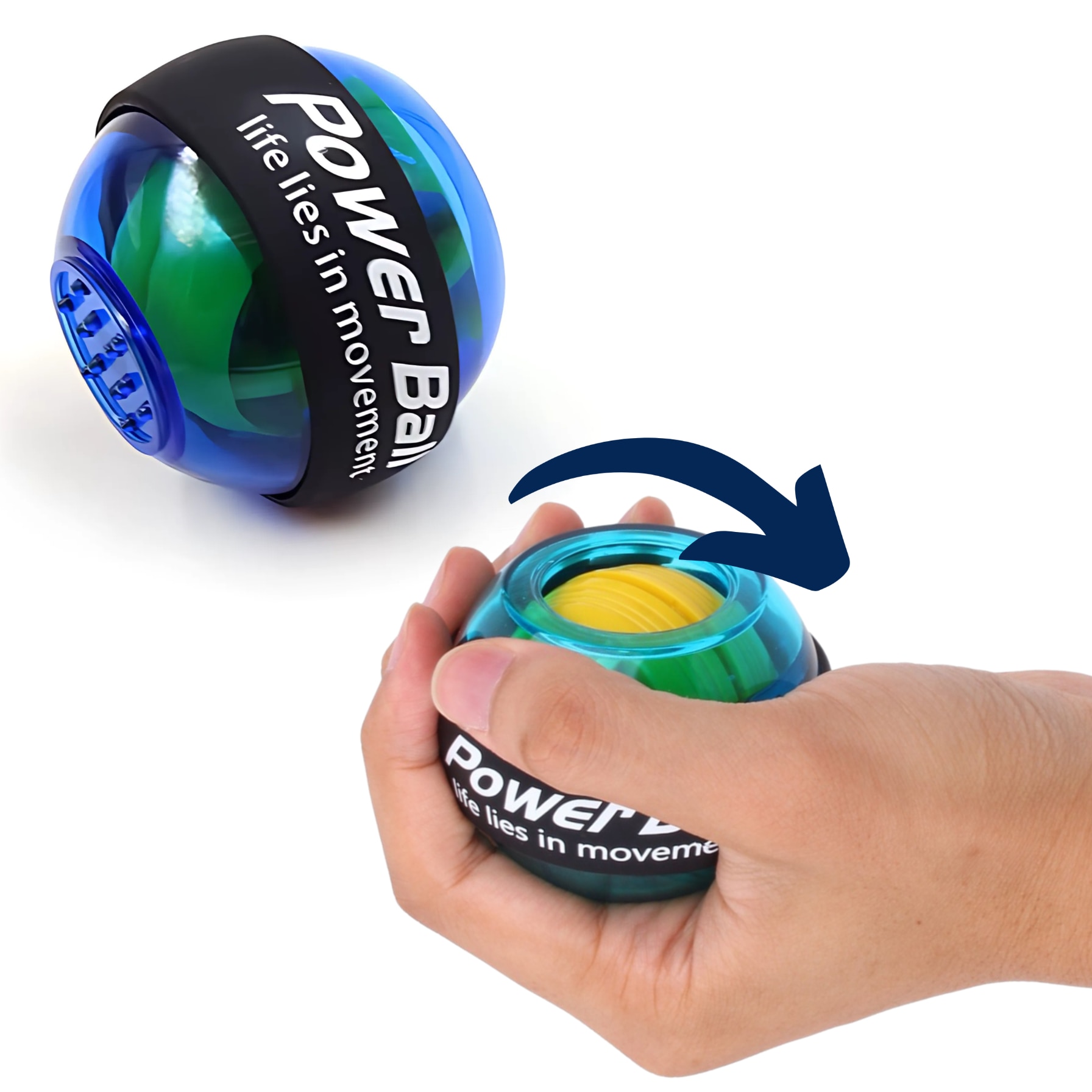 Minge fitness Powerball, 7x5,7cm, set cu snur pentru antrenament ...