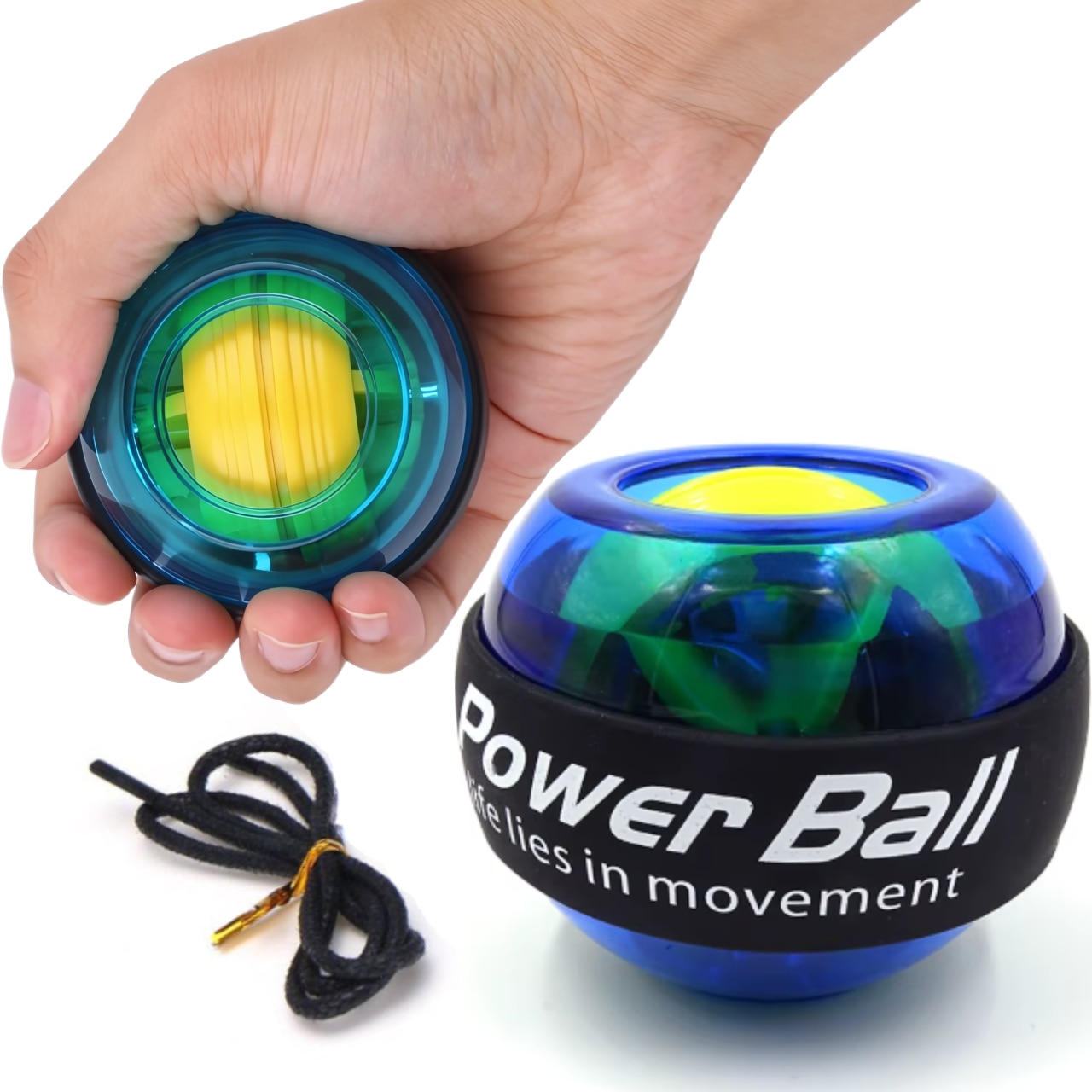 Minge fitness Powerball, 7x5,7cm, set cu snur pentru antrenament ...