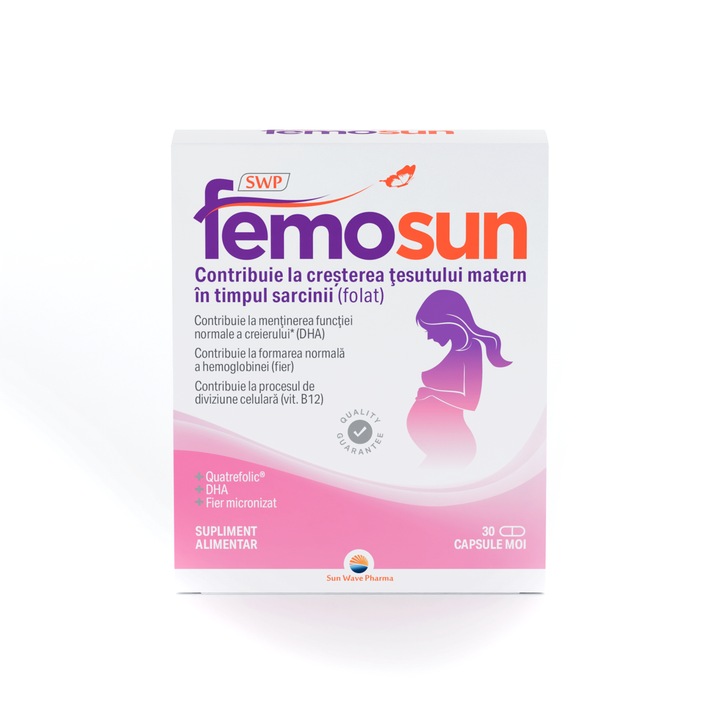 Femosun, Sun Wave Pharma, Complex de vitamine și minerale, DHA, pentru ...