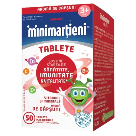 Хранителна добавка Minimartieni Imunactiv ягоди, 50 табл - eMAG.bg