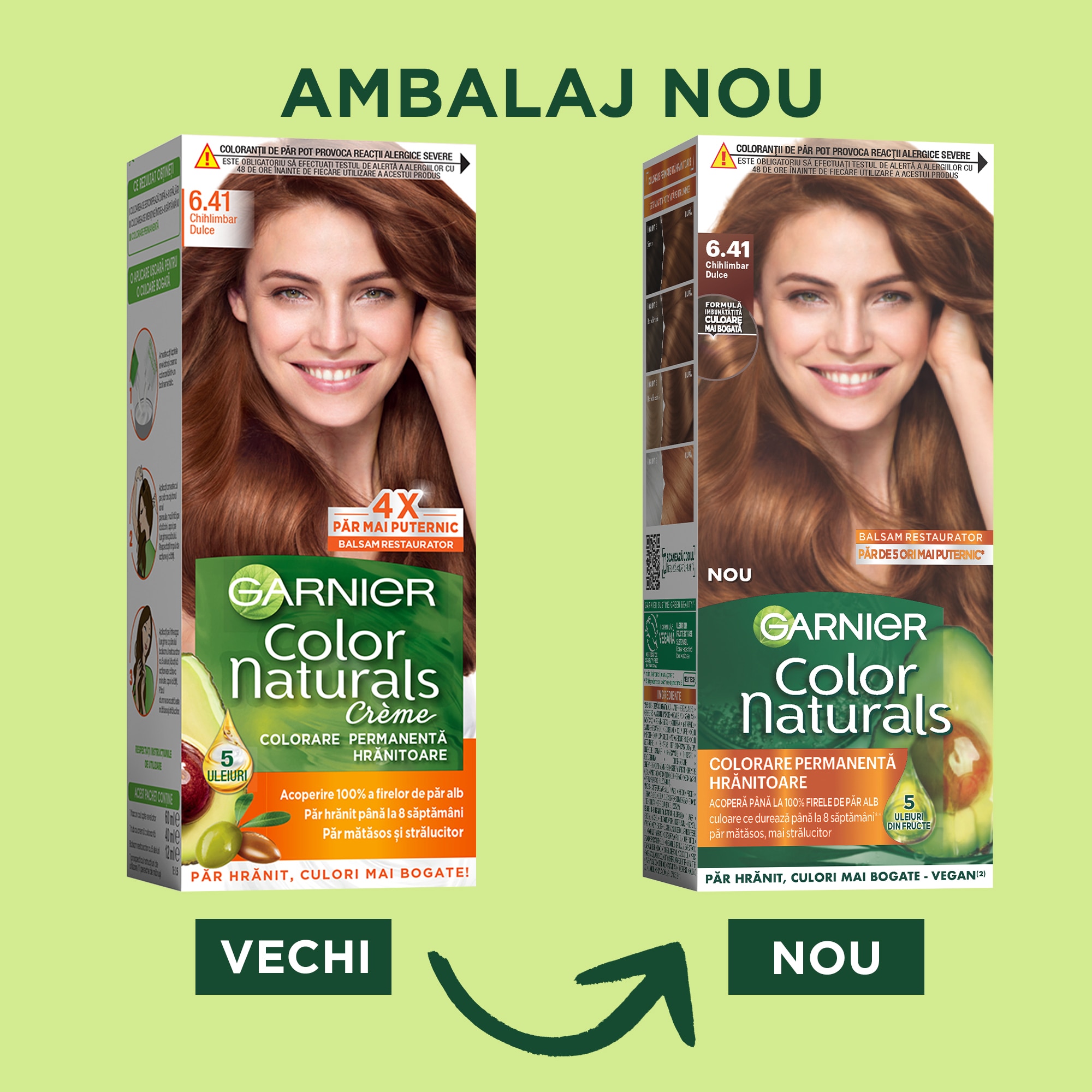 Vopsea de par permanenta cu amoniac Garnier Color Naturals, 6.41 ...
