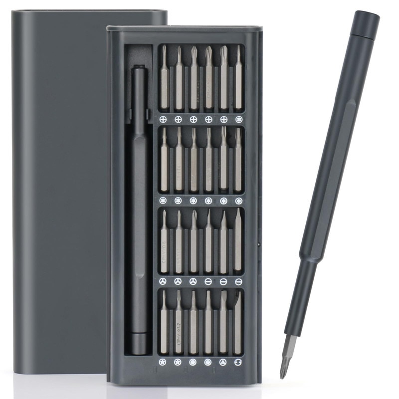 Set de surubelnite de precizie 24-in-1, biti din otel S2, magnetice ...