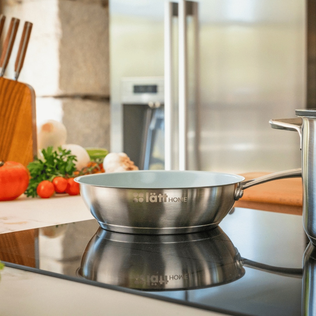 Set 2 Tigai inox cu invelis ceramic antiaderent, 20 + 28 cm, LÄTT Home ...