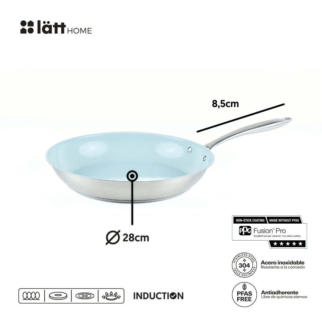 Set 2 Tigai inox cu invelis ceramic antiaderent, 20 + 28 cm, LÄTT Home ...