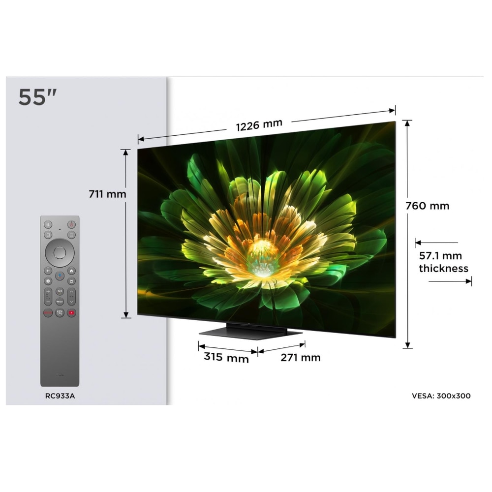 Televizor Mini LED TCL 139 cm 55" 55Q7C, Ultra HD 4K, Smart TV, WiFi ...