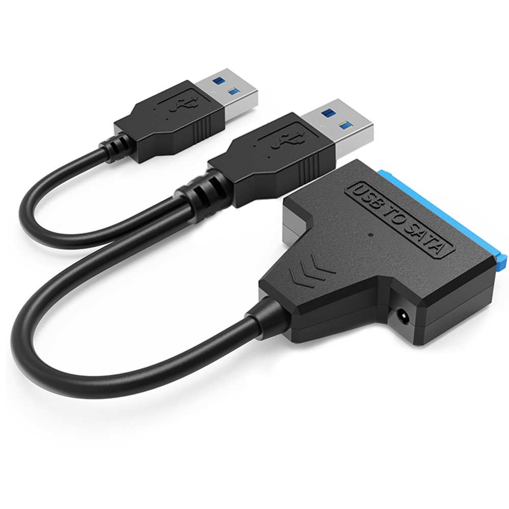 Cablu adaptor USB 3.0 SATA, Bolongking®, 2 USB pentru HDD/SSD Converter ...