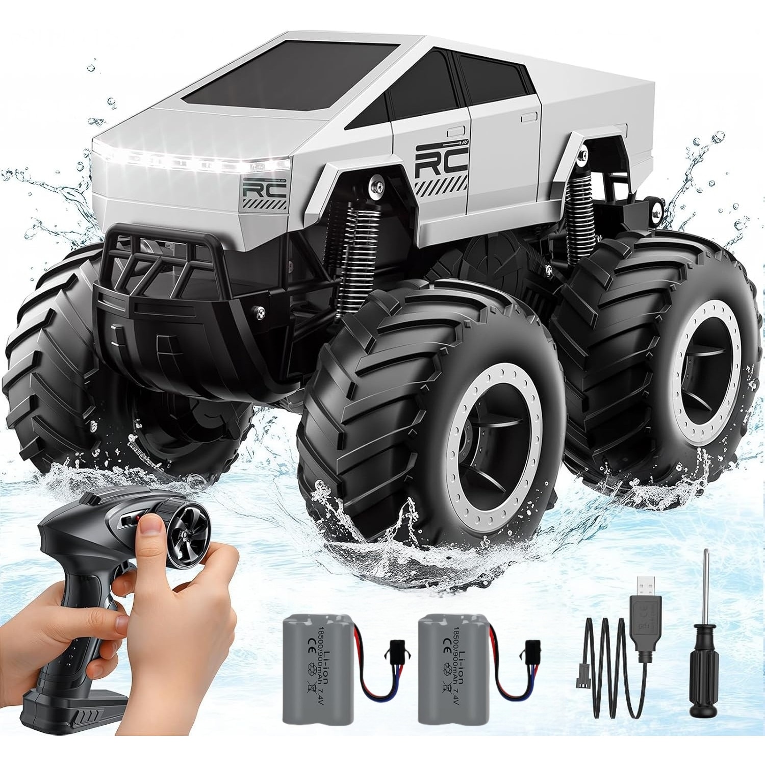 Masina cu telecomanda Pick-up Off-Road, MOSMAOO®, 4WD Impermeabila ...