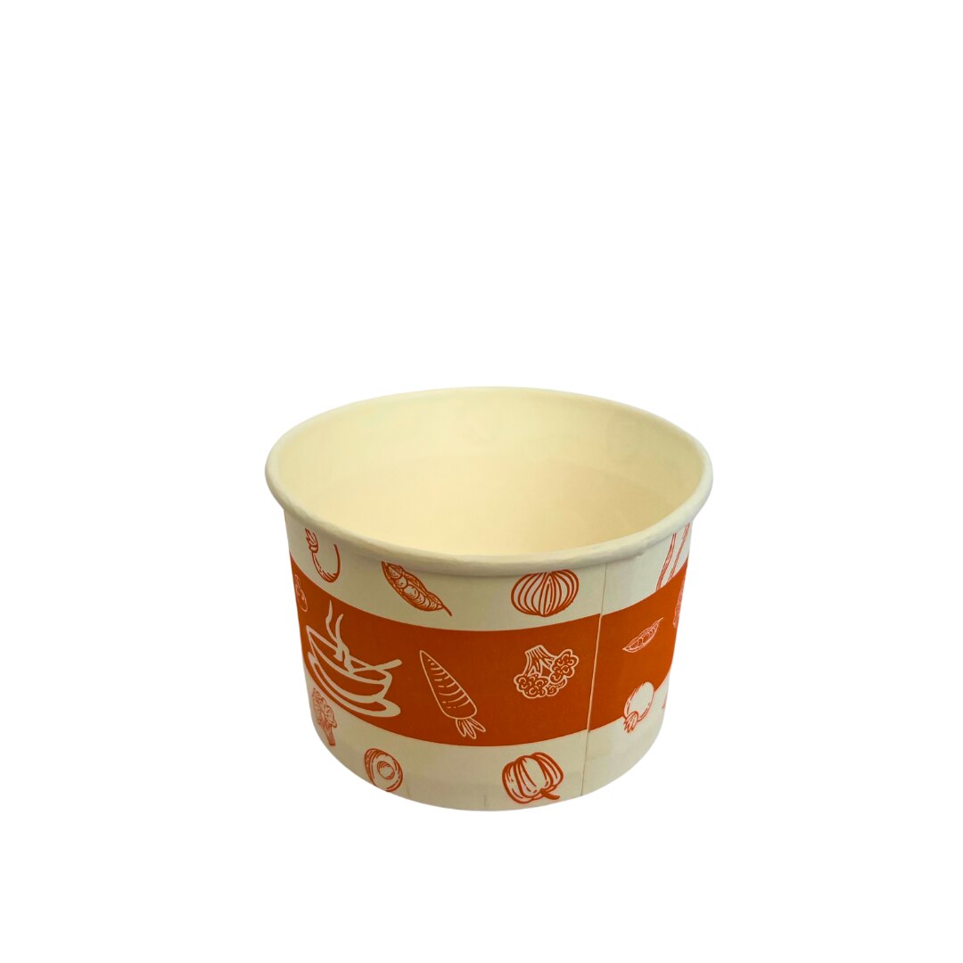 Set 50 boluri supa din carton cu capac transparent inclus, 16 oz - eMAG.ro
