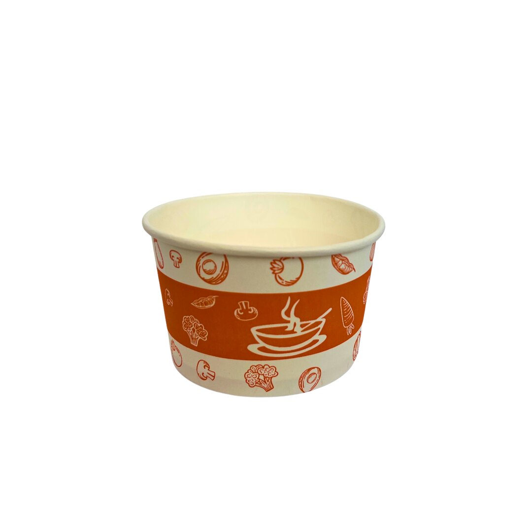 Set 50 boluri supa din carton cu capac transparent inclus, 16 oz - eMAG.ro
