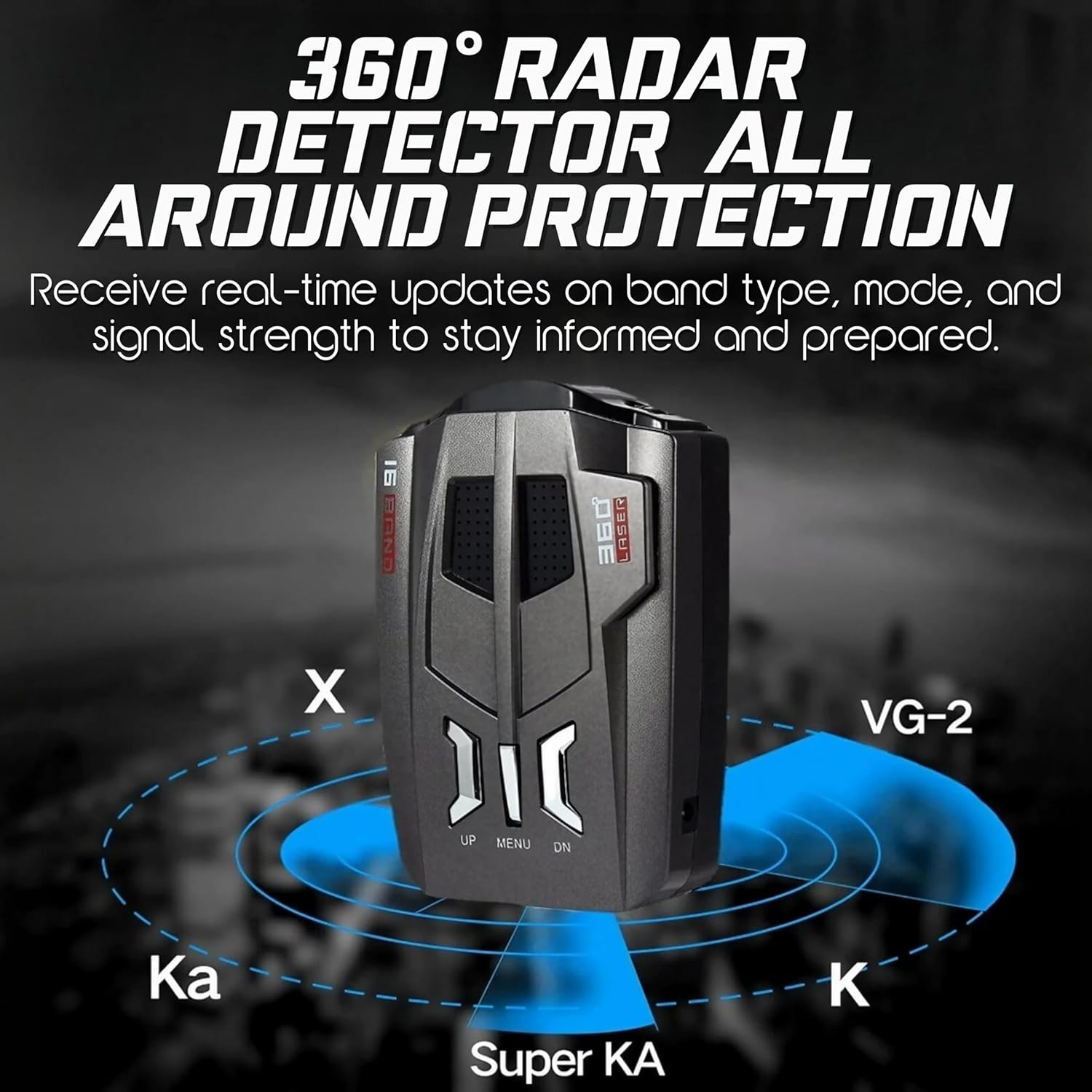 Detector radar V9 WALALLA cu 16 benzi, 360°, viteza si avertizare ...